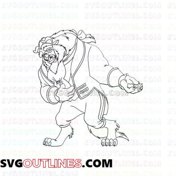 The Beast 1 Beauty and the Beast outline svg dxf eps pdf png